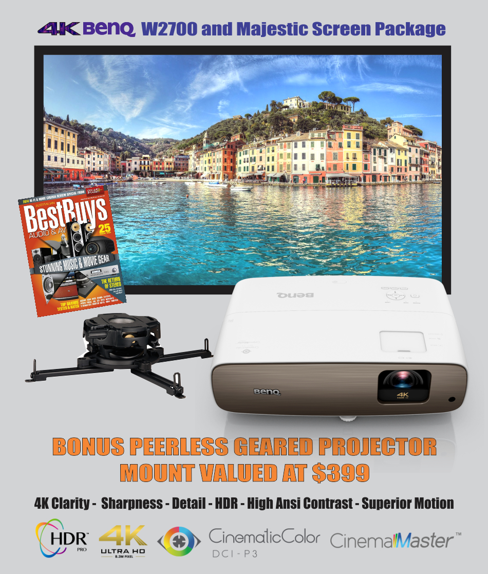 BenQ W2700 4K Cinema Projector & Majestic Screen Package - Commercial Classifieds - StereoNET