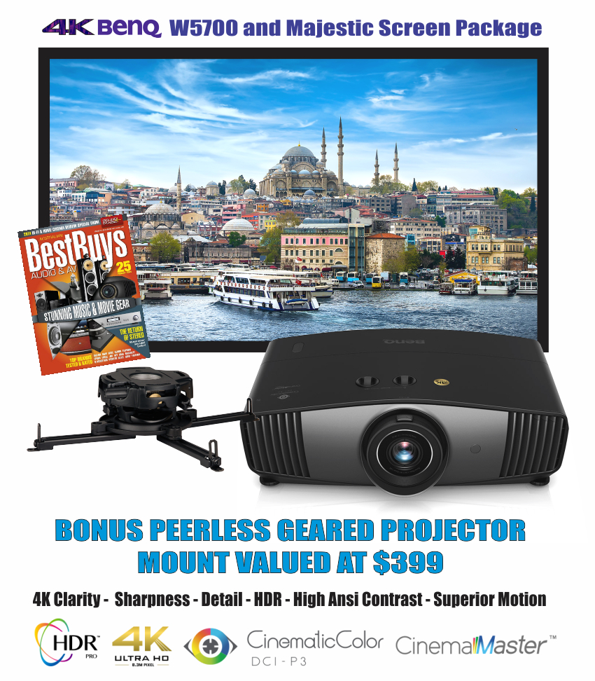 BenQ W5700 4K Cinema Projector & Majestic Screen Package - Commercial Classifieds - StereoNET